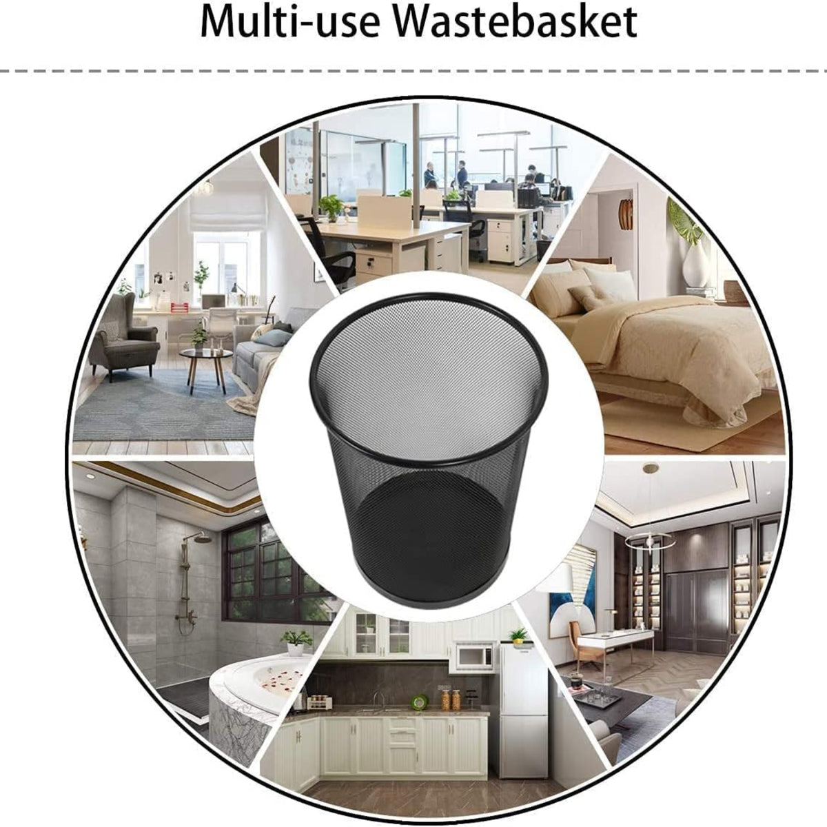 ZIDELLO Metal Mesh Dustbin – Compact Waste Bin for Home & Office